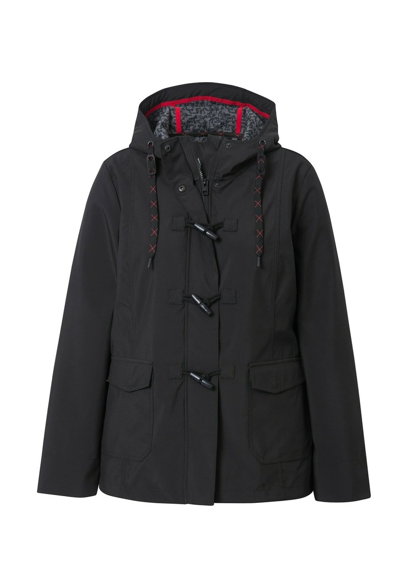 Ulla Popken HYPRAR TOGGLE BUTTON MICRO LINED - Outdoorjas - black/zwart ...