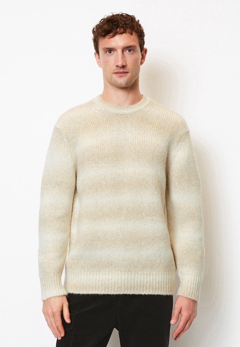 Marc O'Polo CHUNKY CREW NECK DÉGRADÉ - Pullover - white cotton/blanc ...