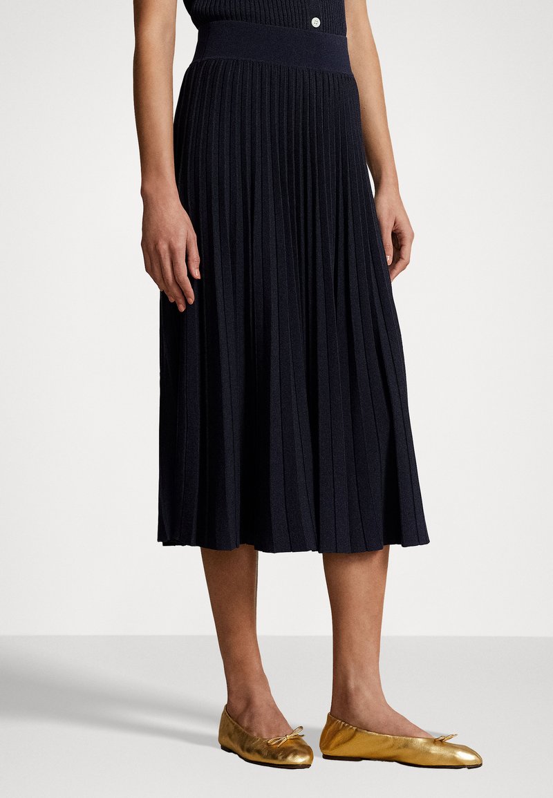 Polo Ralph Lauren SKIRT MID A LINE - Jupe plissée - navy/bleu marine - ZALANDO.CH