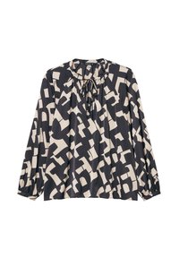 STOCKH LM JEANETTE SATIN TIE NECK - Blouse - cube print blac/noir ...