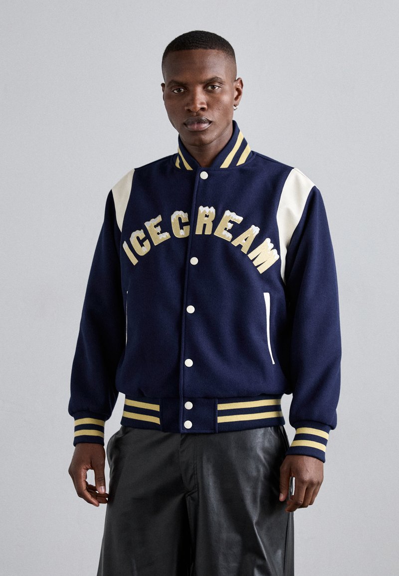 Icecream DRIPPY VARSITY JACKET - Bomber Jacket - navy/dark blue ...