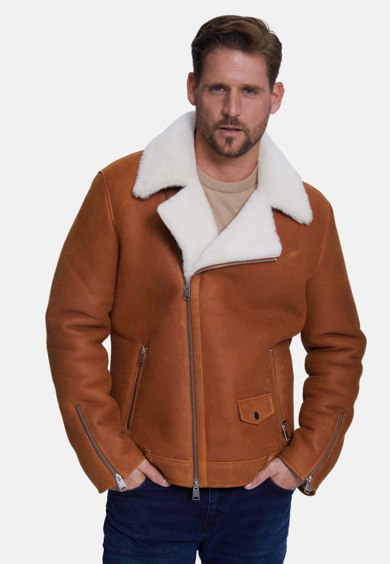 FURNIQ UK Leren jas - whiskey/tan - Zalando.nl