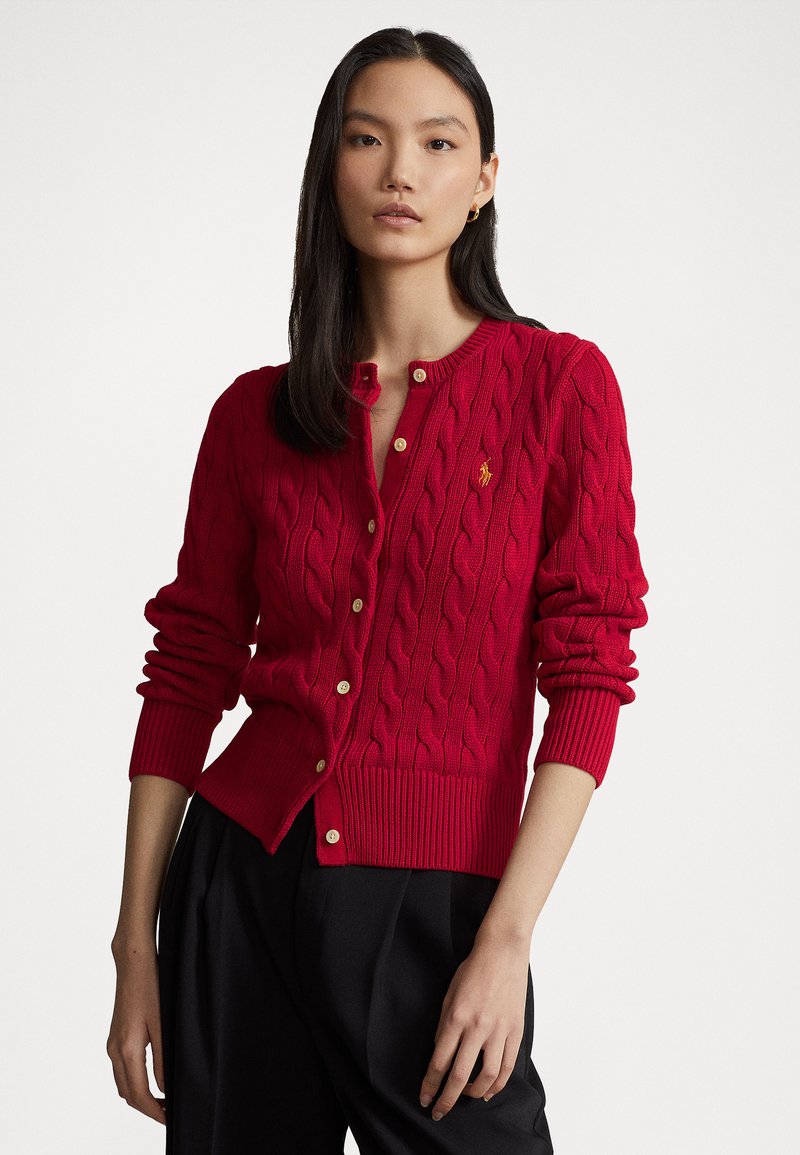 Polo Ralph Lauren LONG SLEEVE CARDIGAN - Cardigan - red - Zalando.co.uk
