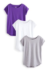 Next 3 PACK - T-shirts basic - grey marl purple white/hvid - Zalando.dk