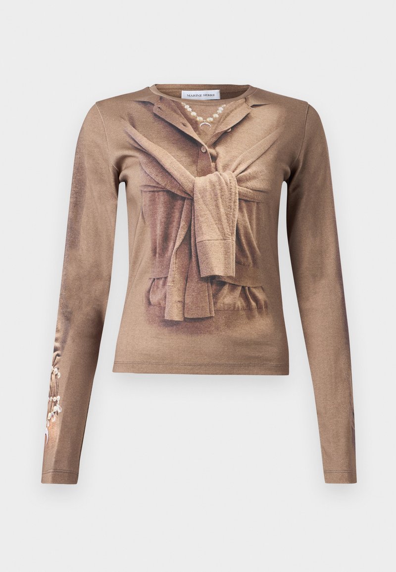 MARINE SERRE TROMPE LOEIL - Long sleeved top - beige - Zalando.co.uk