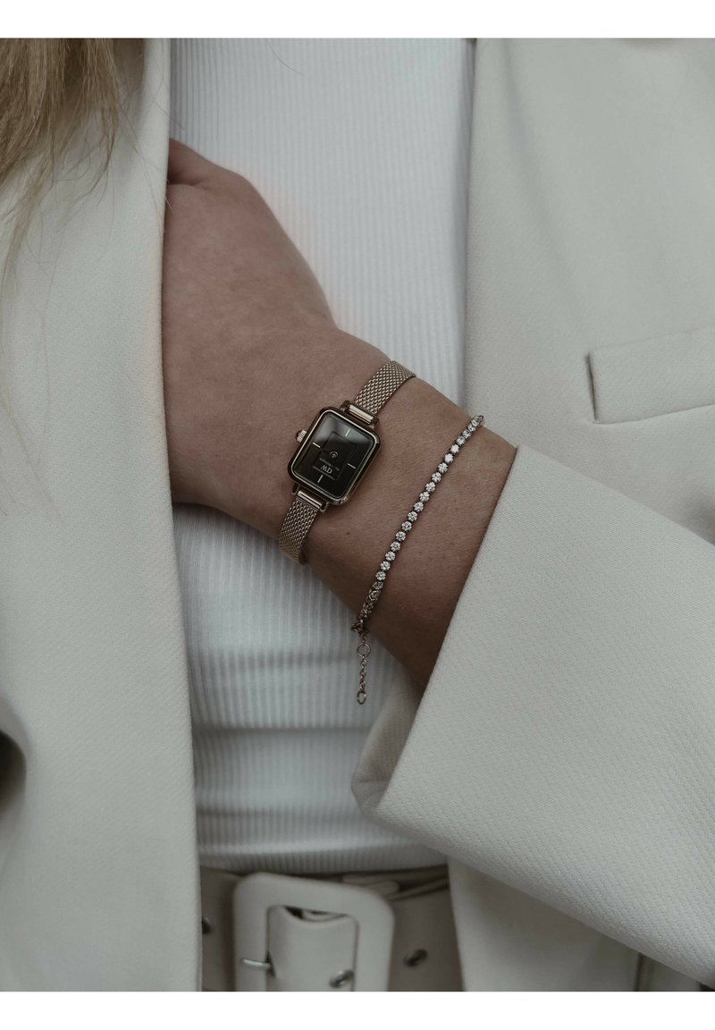Daniel Wellington QUADRO MINI ONYX - Montre - rose gold-coloured/rose ...