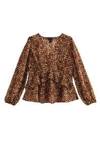 New Look ANIMAL PRINT V NECK TEA - Blouse - brown pattern/brown - Zalando