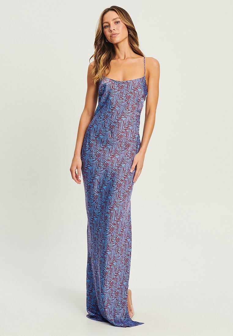 BWLDR RENZO - Vestido largo - blue zebra print/azul - Zalando.es