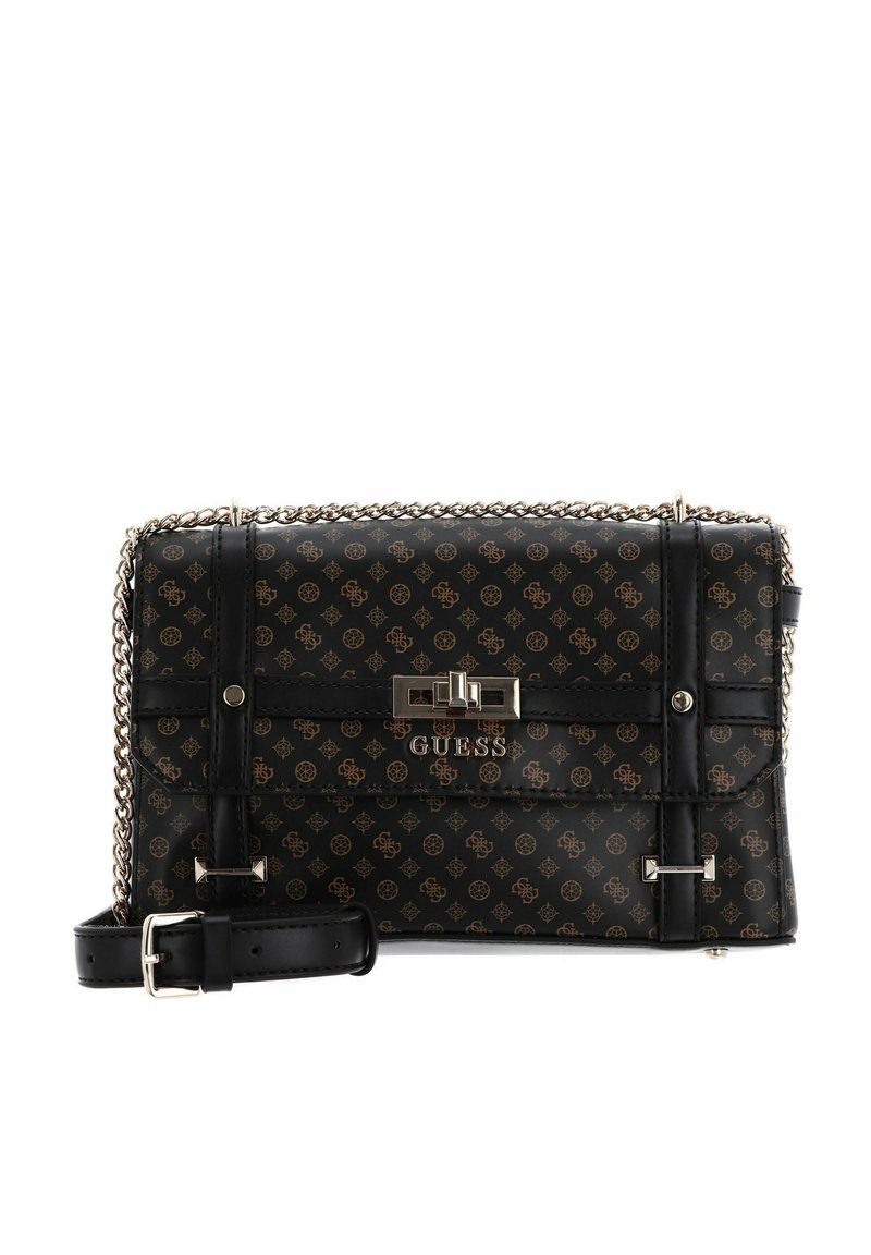 Guess EMILEE CONVERTIBLE FLAP - Bandolera - mocha logo/marrón oscuro ...