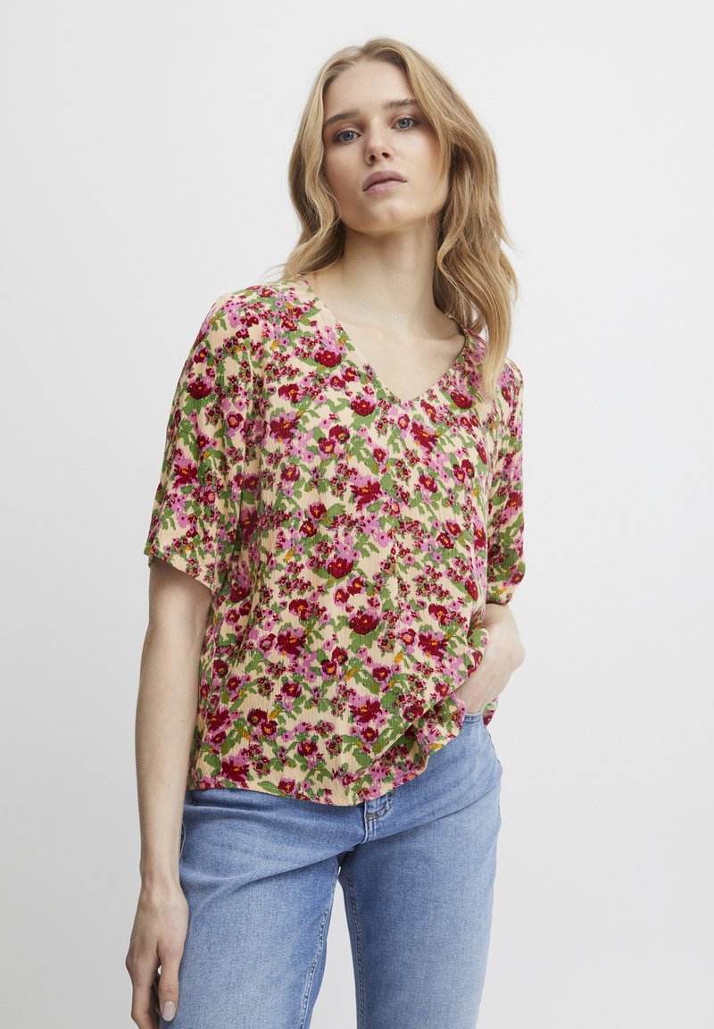 ICHI IHMARRAKECH - Blouse - structured flower mix1/multi-coloured - Zalando.co.uk