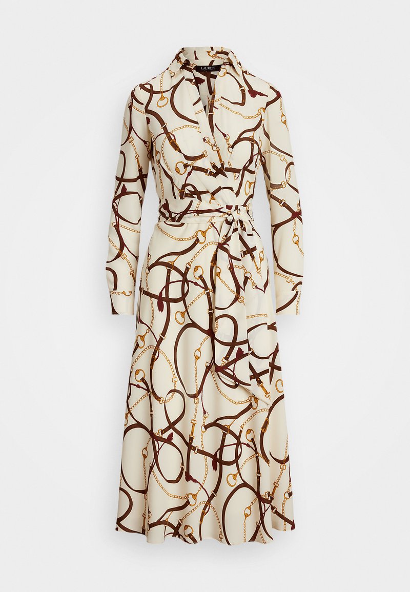 Lauren Ralph Lauren ROWELLA BELTING PRINT CREPE MIDI DRESS ...