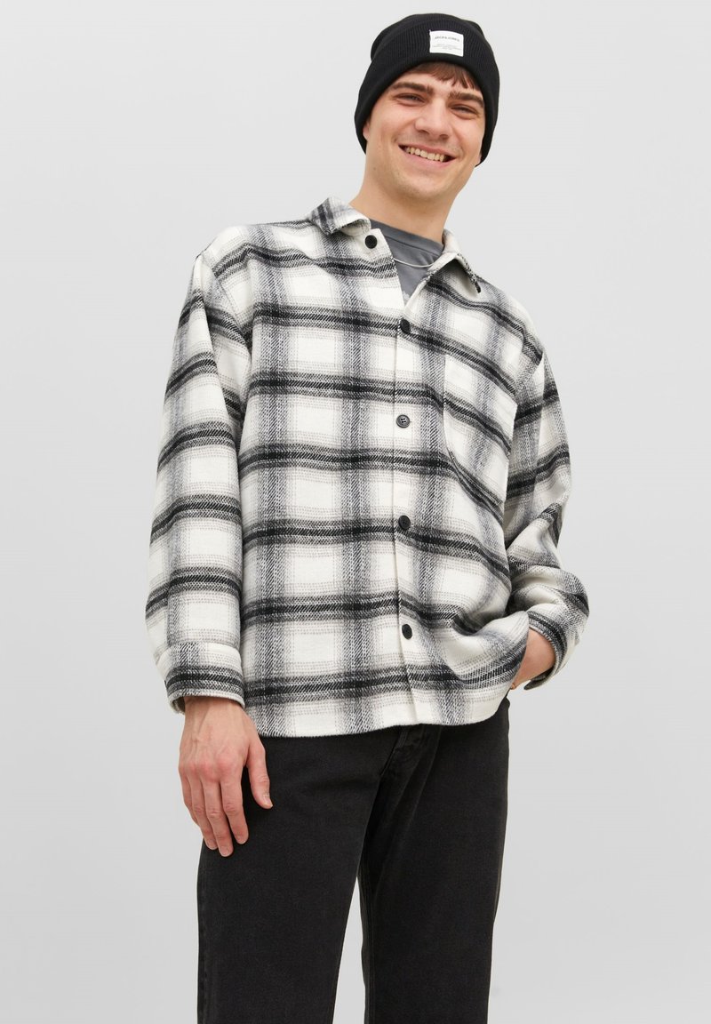 Jack & Jones JORZAC CHECK OVER LS NOOS - Skjorte - cloud dancer/hvit ...
