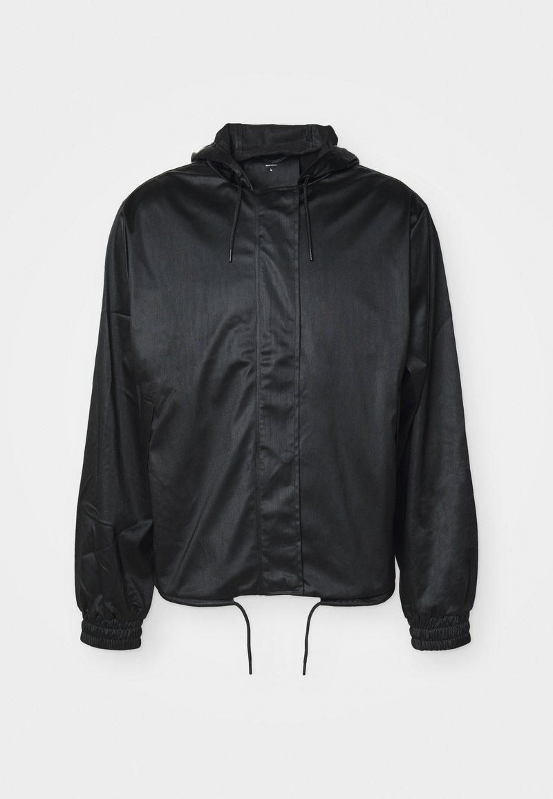 Rains STRING UNISEX - Waterproof jacket - black grain/metallic black ...
