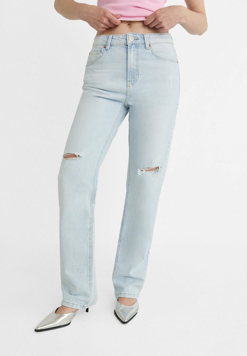 Stradivarius VINTAGE - Jeans Straight Leg - mottled royal blue/royal ...