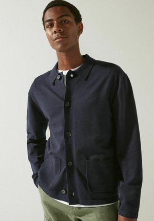 Selected Homme CUBAN COLLAR - Chaqueta de punto - sky captain/azul ...