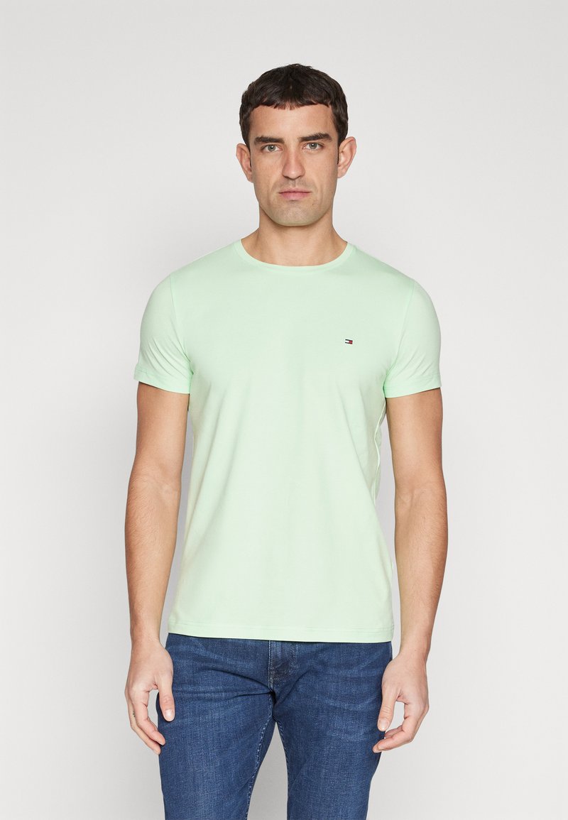 Tommy Hilfiger STRETCH SLIM FIT TEE - Basic T-shirt - mint gel/mint ...