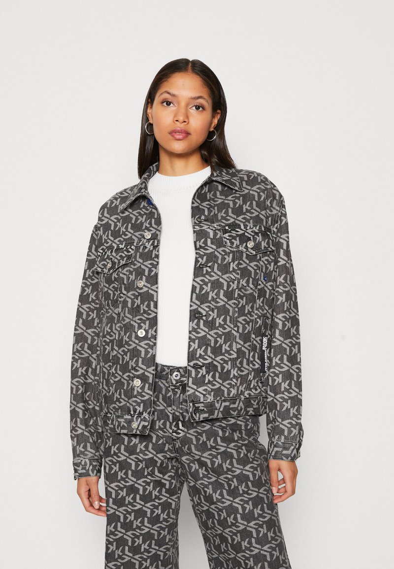 Karl Lagerfeld Jeans MONOGRAM JACKET - Jeansjacke - washed grey stone/grey denim - Zalando.ch
