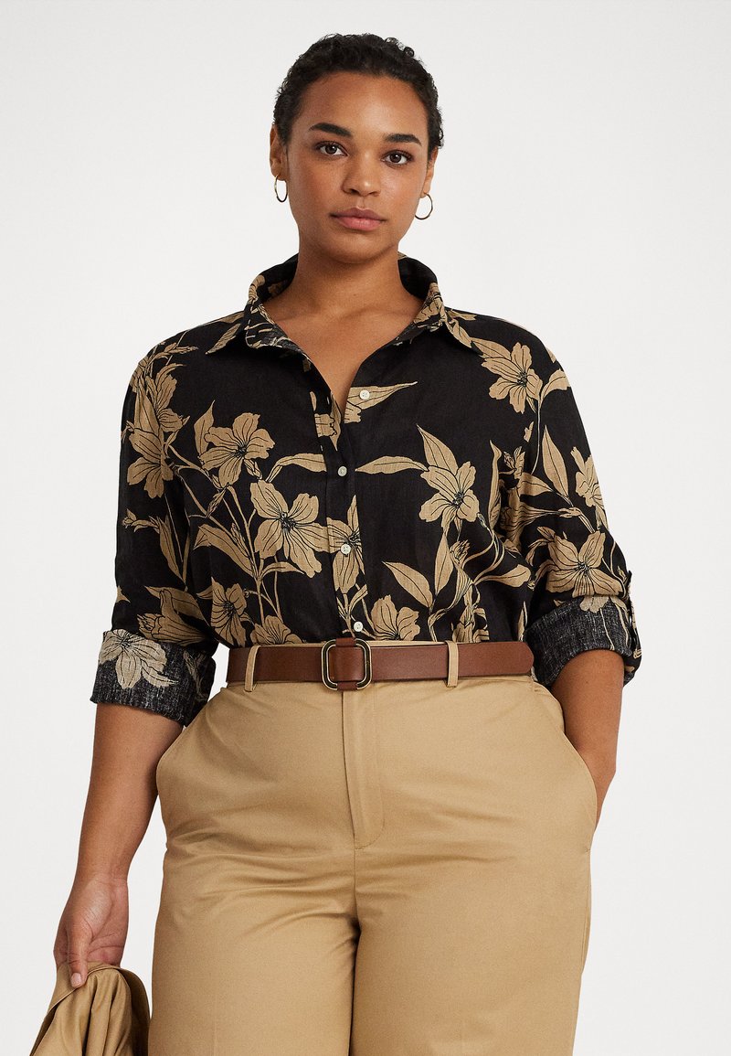 Lauren Ralph Lauren Woman KARRIE LONG SLEEVE BUTTON FRONT SHIRT ...