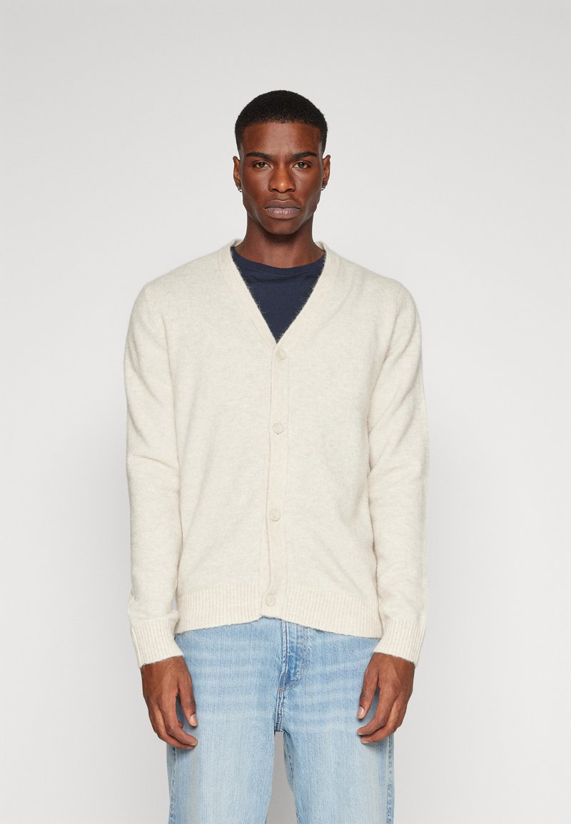 Selected Homme SLHRAI CARDIGAN - Cardigan - oatmeal detail/avorio ...