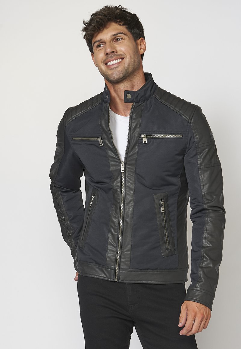 Koroshi Chaqueta hombre - Læderjakker - black/dark blue/sort - Zalando.dk
