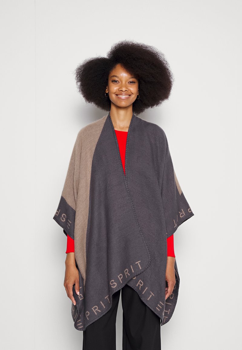 Esprit LOGOPONCHO - Cape - gunmetal - Zalando.at
