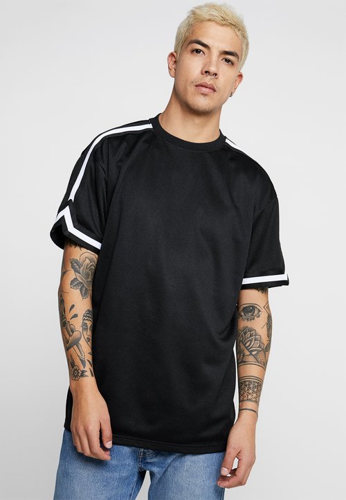 Urban Classics OVERSIZED RINGER TEE - T-Shirt basic - blackbird black ...