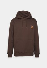 KLABU LOGO HOODY - Kapuzenpullover - chocolate brown/vibrant orange ...