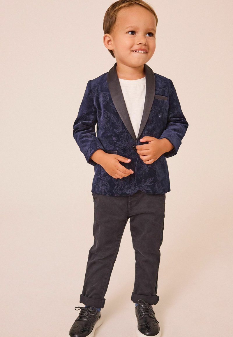 Next REGULAR FIT - Sacou - navy blue floral velvet/albastru - Zalando.ro