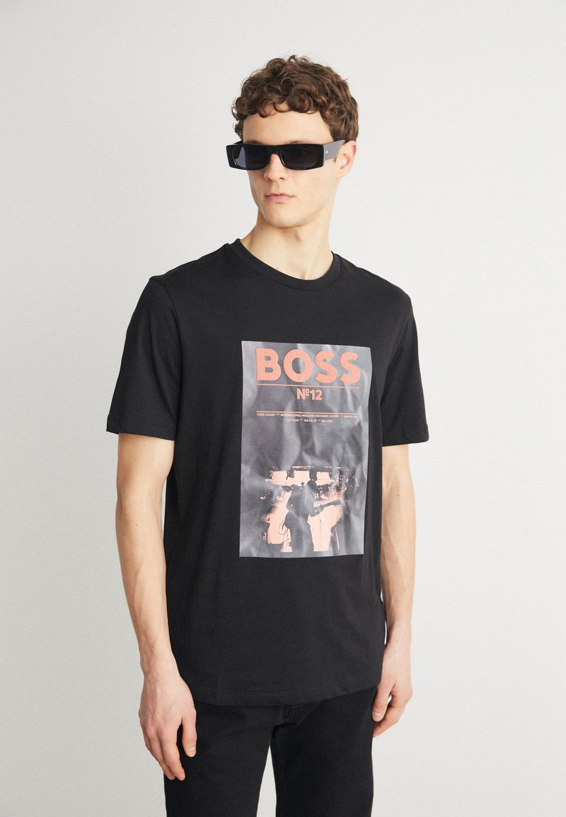BOSS Print T-shirt - black - Zalando.ie