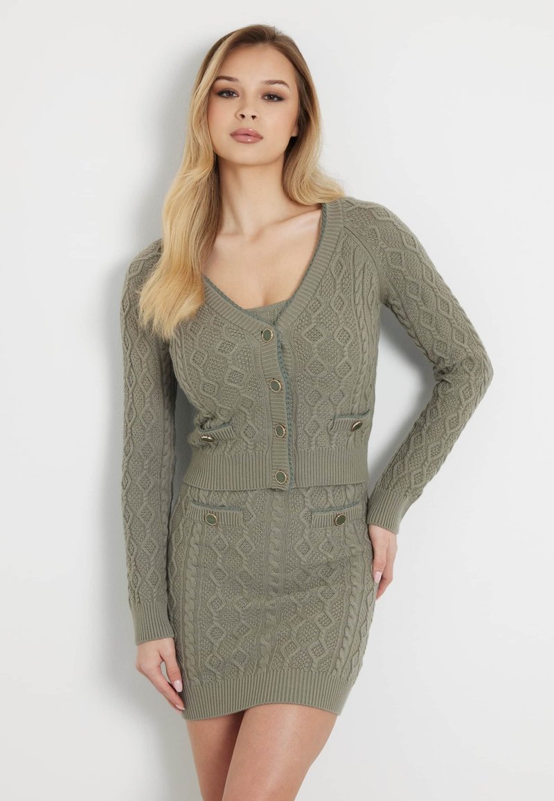 Guess ZOPFMUSTER - Cardigan - grün/grøn - Zalando.dk