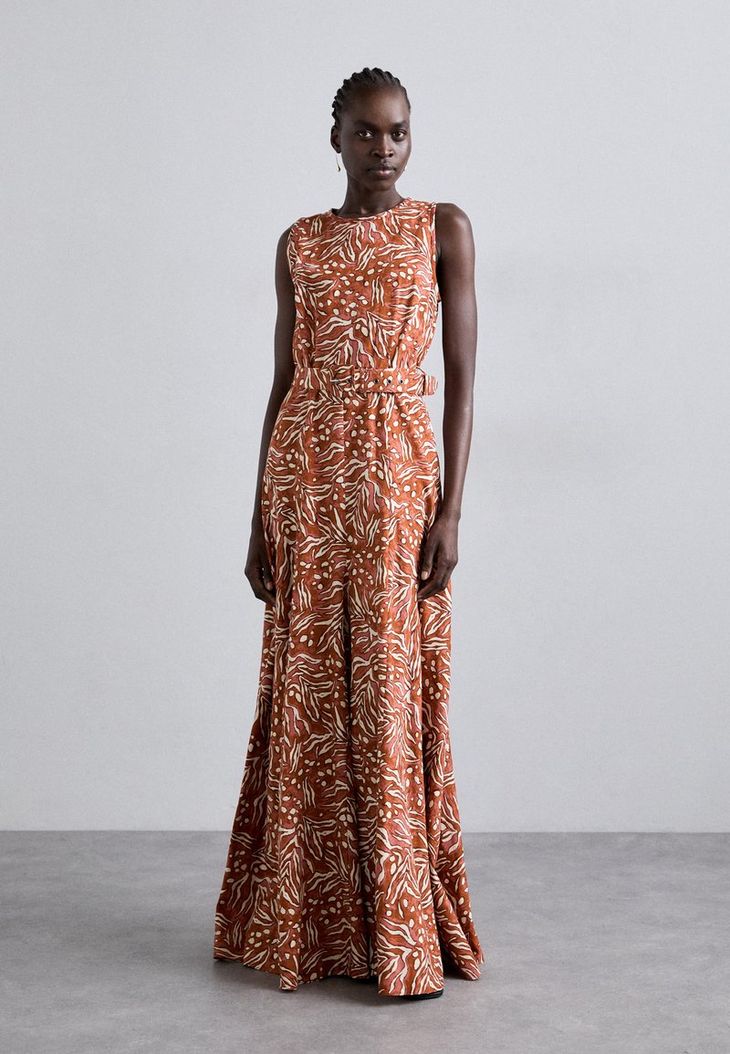 Diane von Furstenberg ELLIOT DRESS - Maxikjoler - caramel/rød - Zalando.dk