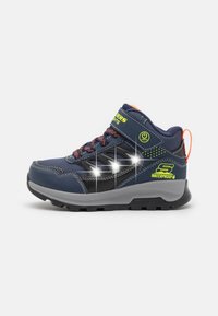 Skechers LIGHT UP STORM BLAZER - Lace-up ankle boots - navy /black ...