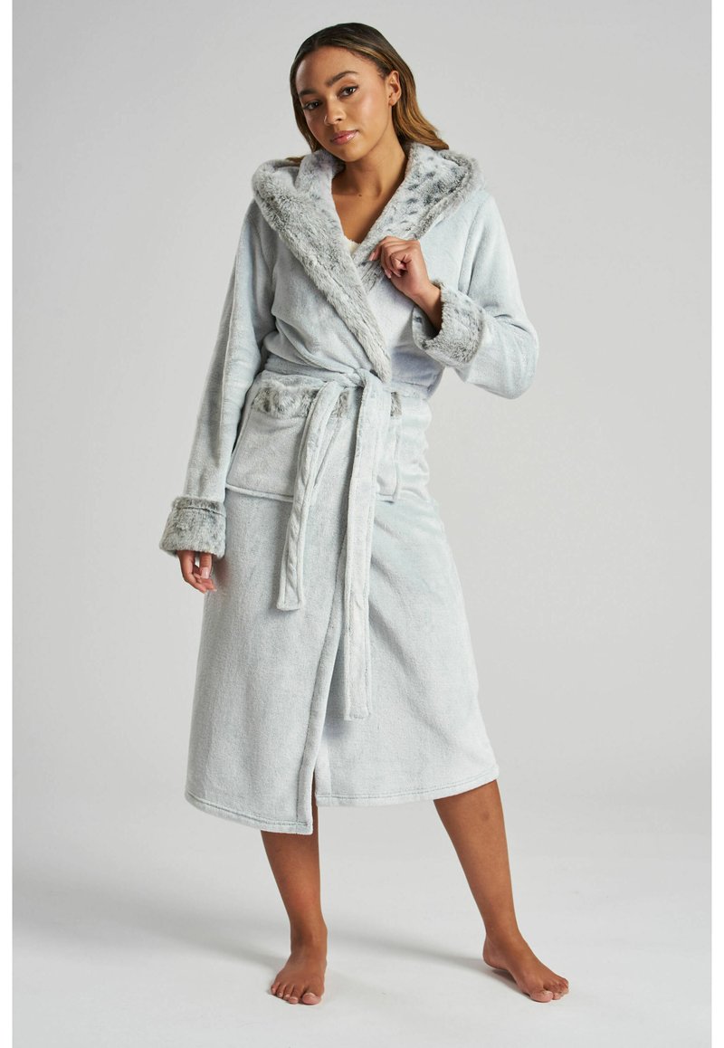 Loungeable SNOW LEOPARD HOOD LUXURY - Accappatoio - grey/grigio ...
