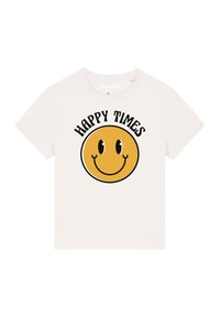 watapparel HAPPY TIMES SMILEY EMOJI - T-shirt print - off white/wit ...