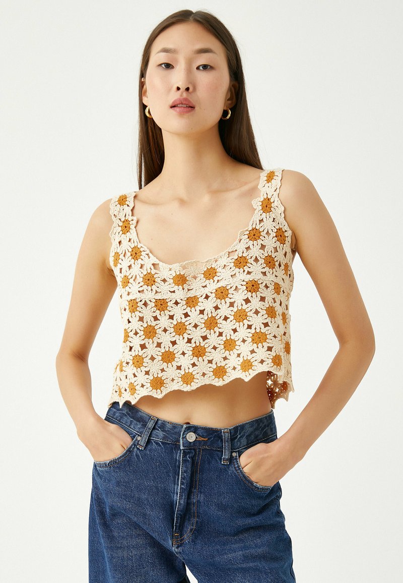 Koton CROP TORSOLETTE - Top - brown/braun - Zalando.de