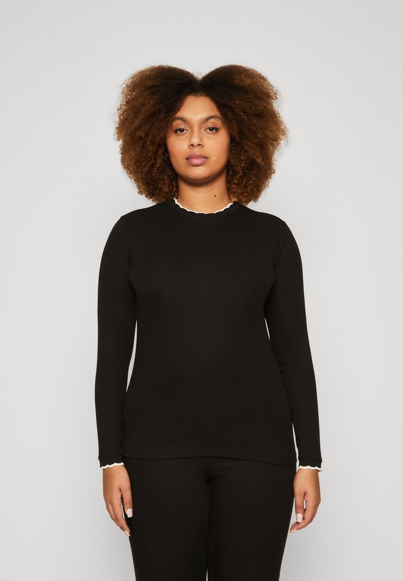 Anna Field Curvy Bluzka z długim rękawem/czarny - Zalando.pl