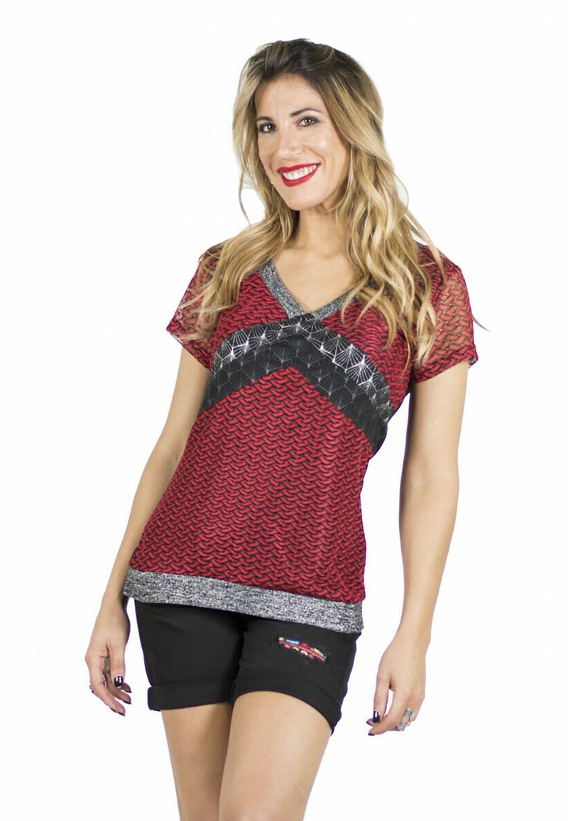 Koroshi TOP MANGA CORTA - T-shirt imprimé - rojo/rouge - ZALANDO.FR