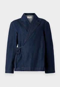 ONLY ONLELLIS BOW TIE JACKET - Denim jacket - dark blue denim/dark-blue ...
