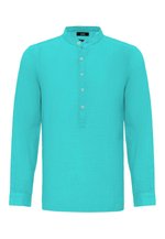 Antioch MANDARIN COLLAR LONG SLEEVE - Hemd - turquoise/türkis - Zalando.de
