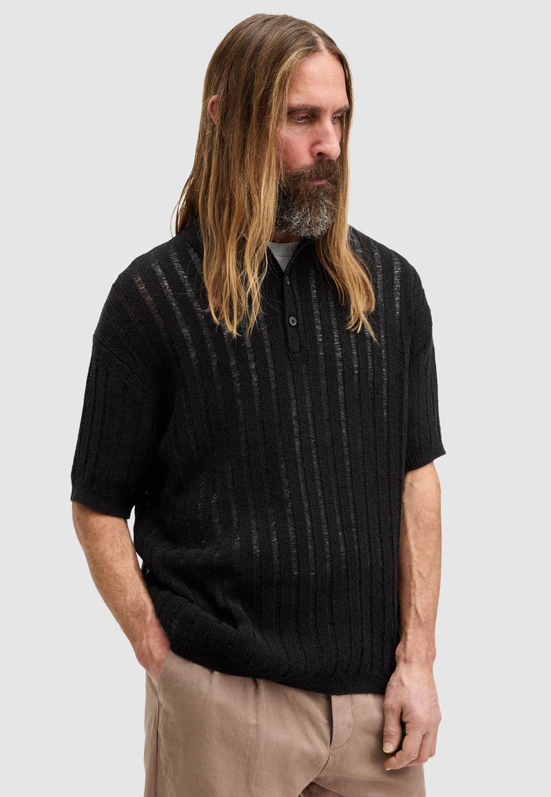 AllSaints MILLER - Polo shirt - black - Zalando
