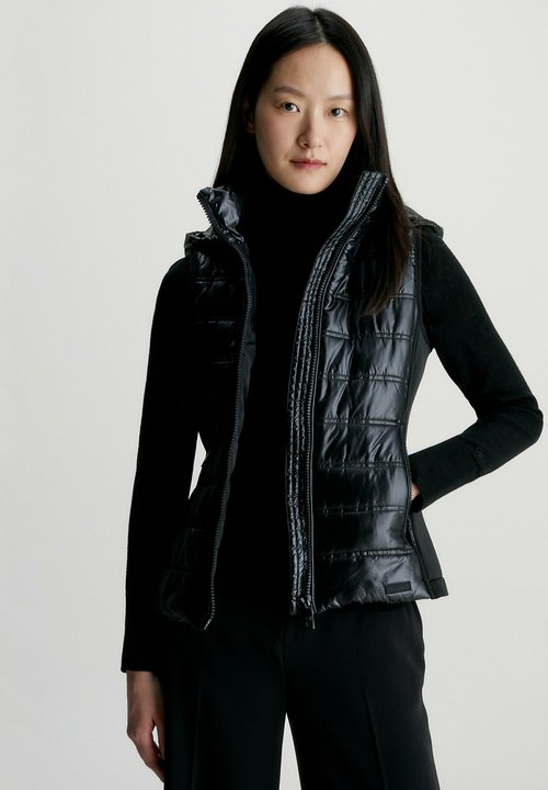 Calvin Klein Jeans BLOWN UP LONG VEST - Weste - black/schwarz - Zalando.ch