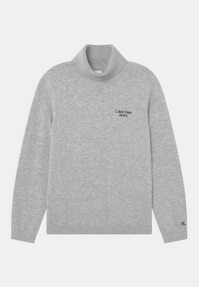 Calvin Klein Jeans ROLL NECK - Pullover - light grey heather/gris chiné - ZALANDO.FR