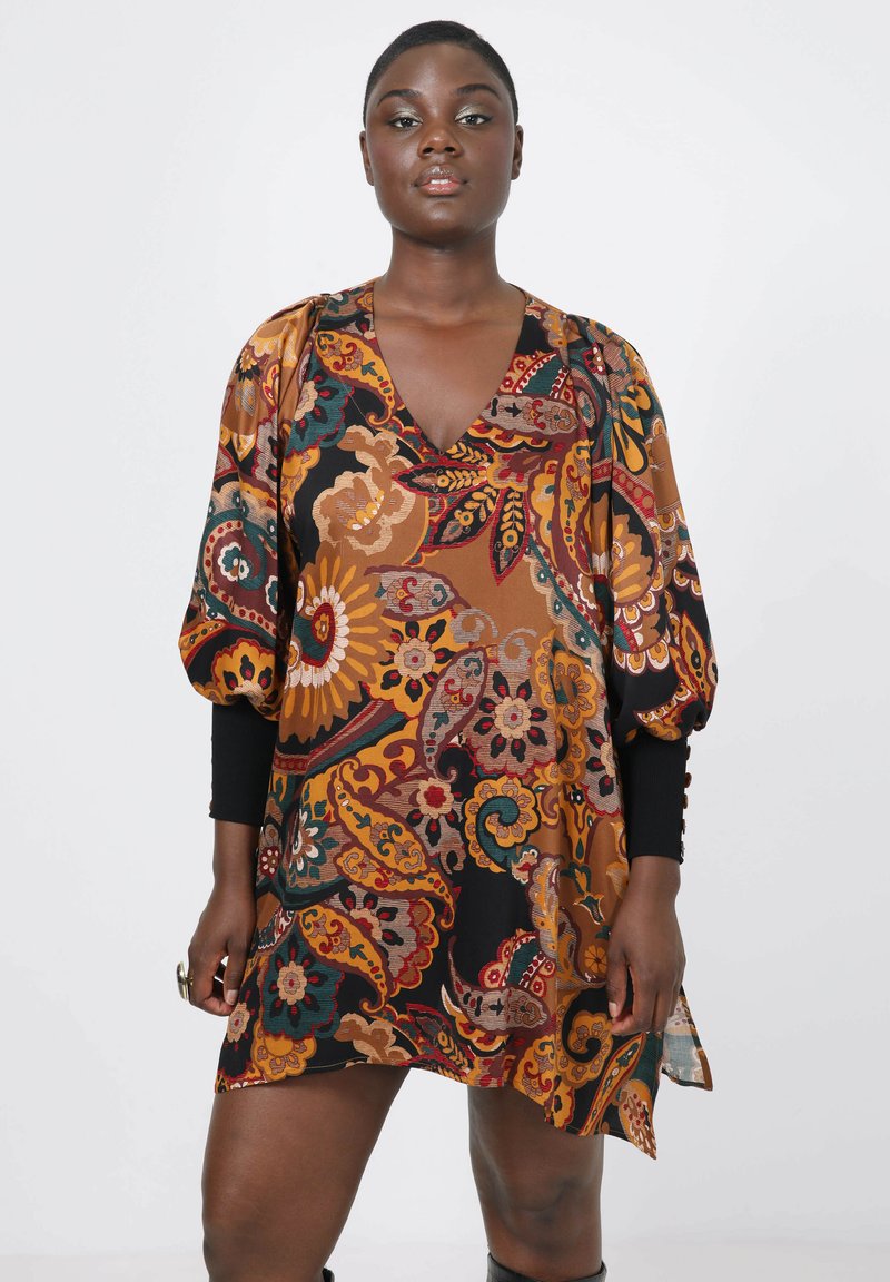 Jean Marc Philippe TRAPÉZE EN IMPRIMÉE AVEC POIGNET - Tunic - marron ...