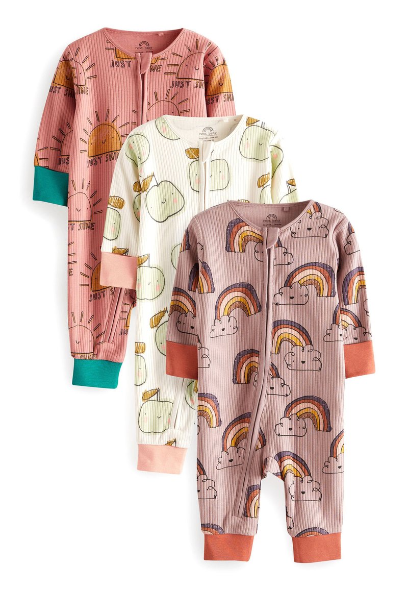 Next BABY FOOTLESS SLEEPSUITS 3 PACK - Nachtwäsche Set - mineral pink ...