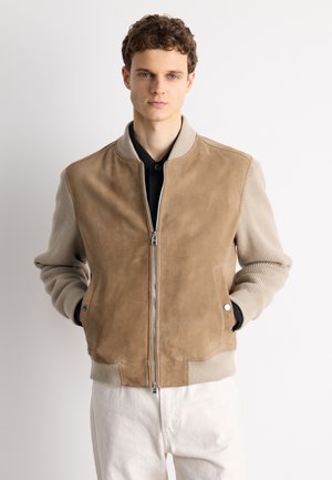 BOSS MAHDI - Lederjacke - medium beige/beige - Zalando.ch