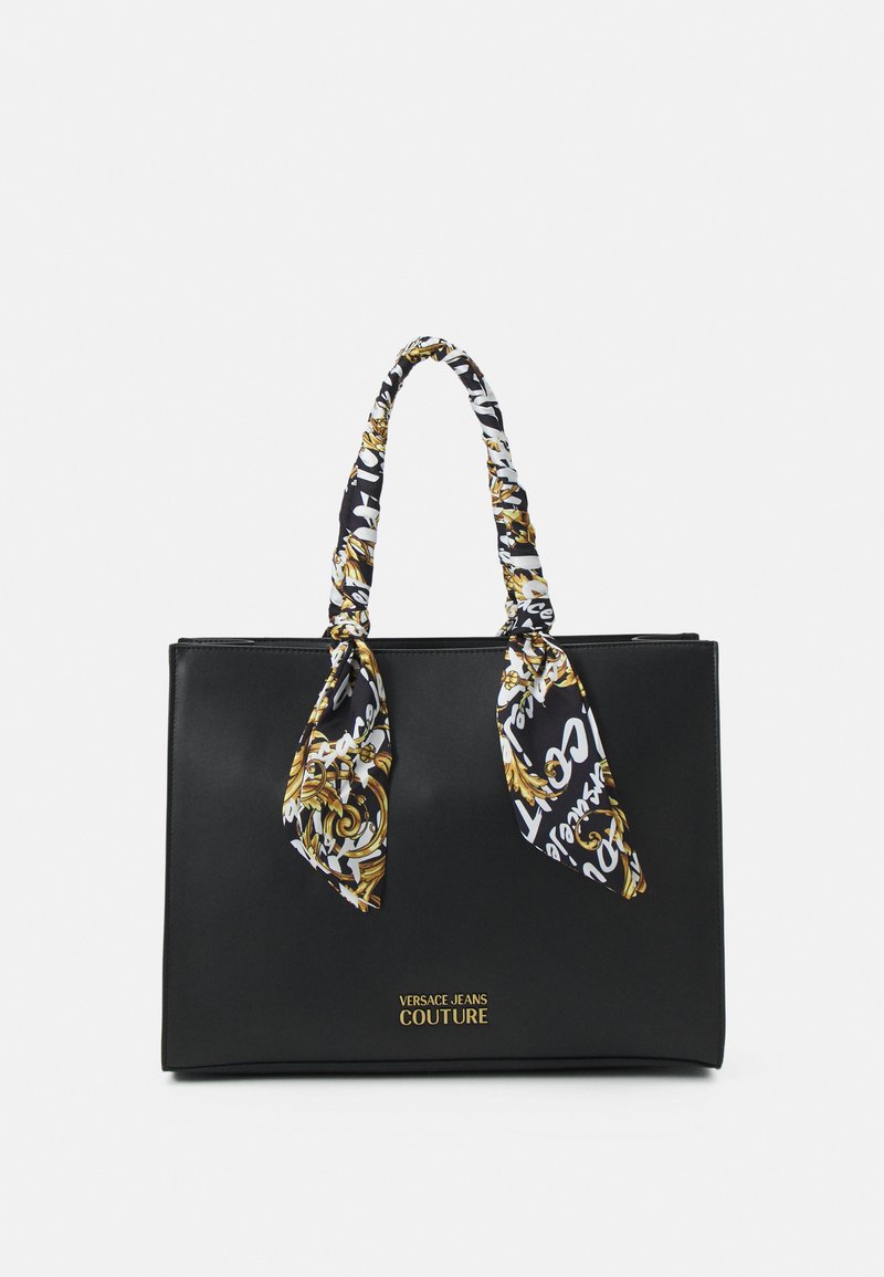 Versace Jeans Couture PRINTED FOULARD SHOPPING BAG - Tote bag - black ...