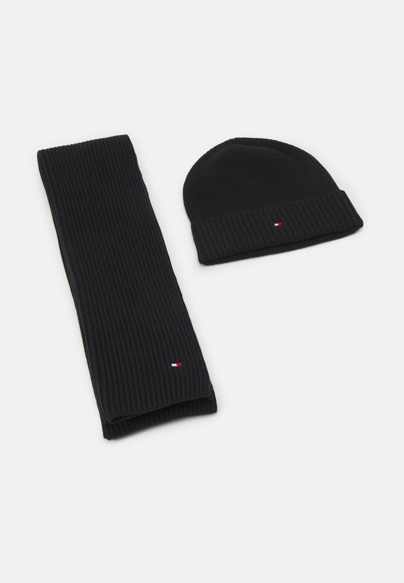 Tommy Hilfiger ESSENTIAL SCARF AND BEANIE SET UNISEX - Muts - black/zwart - Zalando.nl