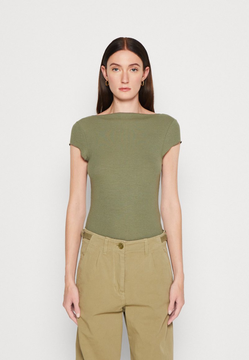 Abercrombie & Fitch FEATHERWEIGHT SLASH NECK - T-shirt basic - dusty ...