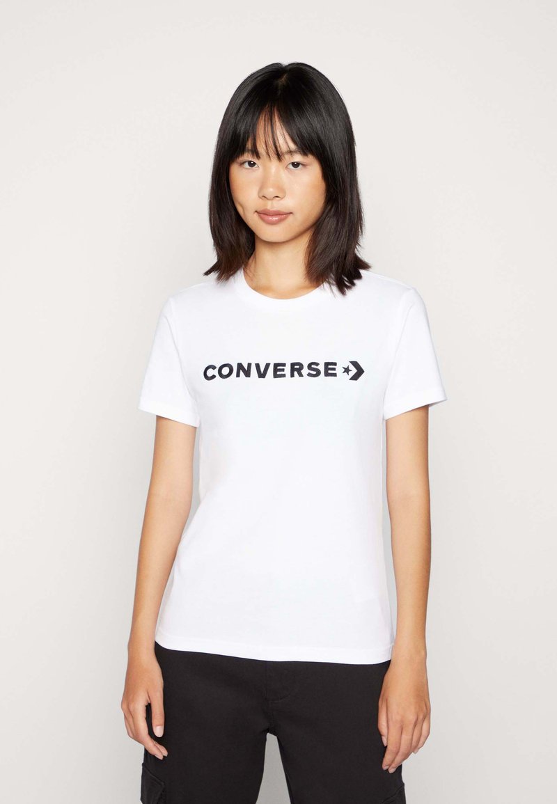 Converse GLOSSY WORDMARK TEE - Print T-shirt - white - Zalando.de