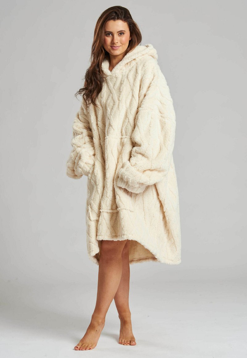 Loungeable CABLE CUT BORG SNUGGLE - Nachtjapon - cream/crème - Zalando.nl